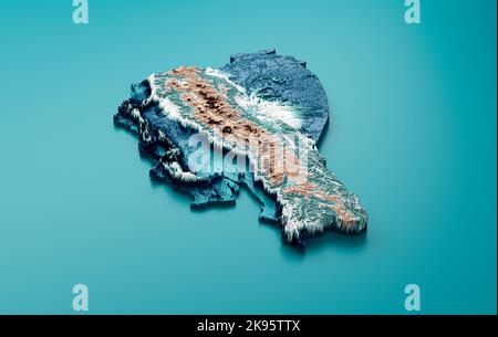 Topographic map of Ecuador (shaded relief), 2011 Stock Photo - Alamy