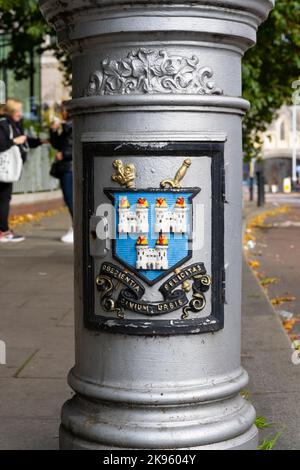 Ireland, Dublin, Coat of Arms of the city with motto on the city's ...