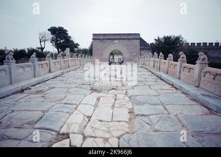 The view of Yuntong Bridge crossing the Xiao Dowager River. Zhangjiawan ...