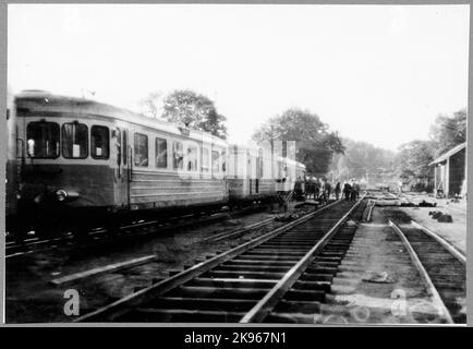 The State Railways, SJ Y6 1028. First passenger trains on normal tracks ...