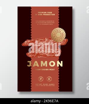 Farm Grown Jamon Abstract Vector Packaging Label Design Template ...
