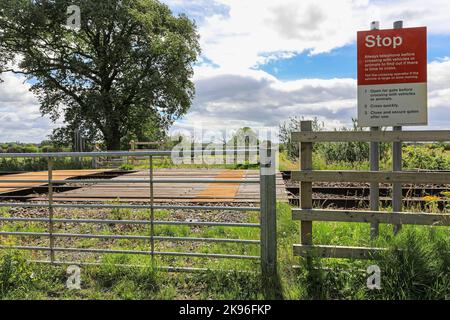 Nantwich level crossing Cheshire England UK Stock Photo - Alamy