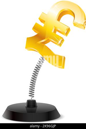 Table souvenir in form of glossy euro sign on spring Stock Vector Image ...