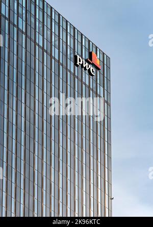 DC Tower I with PwC sign, Vienna Donau City, Wien, Austria Stock Photo ...