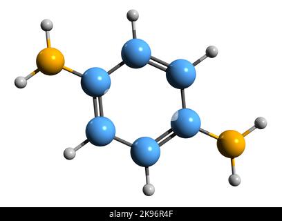 3D image of o-Phenylenediamine skeletal formula - molecular chemical ...