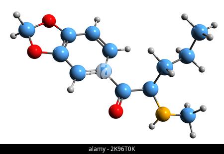 3D image of MDPBP skeletal formula - molecular chemical structure of ...