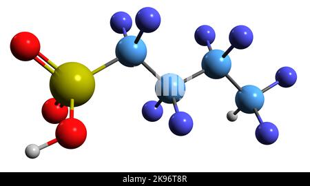 3D image of Perfluorooctanesulfonic acid skeletal formula - molecular ...