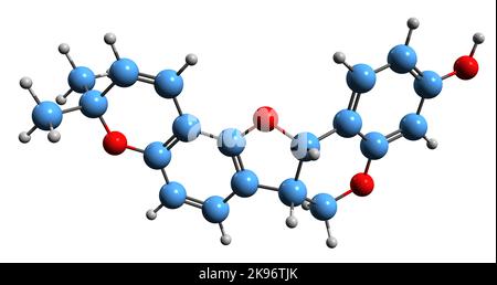 3D image of Pterocarpan skeletal formula - molecular chemical structure ...