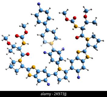 3D image of Glecaprevir skeletal formula - molecular chemical structure ...