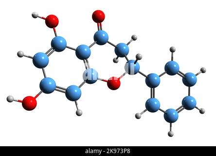 3D image of Pinobanksin skeletal formula - molecular chemical structure ...