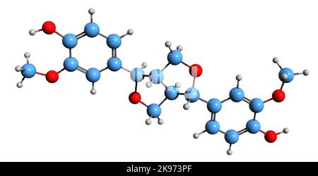 3D image of Tetrahydrofuran skeletal formula - molecular chemical ...