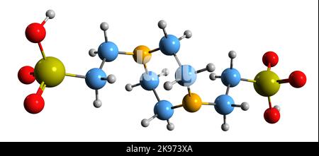 3D image of Ethanesulfonic acid skeletal formula - molecular chemical ...