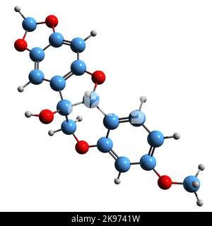 3D image of Pterocarpan skeletal formula - molecular chemical structure ...