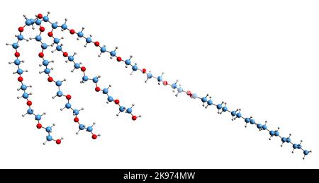 3D image of Oleic acid skeletal formula - molecular chemical structure ...