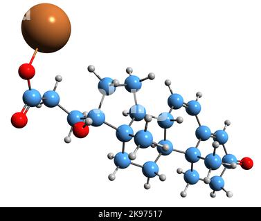 3D image of aldosterone skeletal formula - molecular chemical structure ...