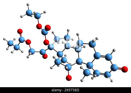 3D image of Cortisone skeletal formula - molecular chemical structure ...