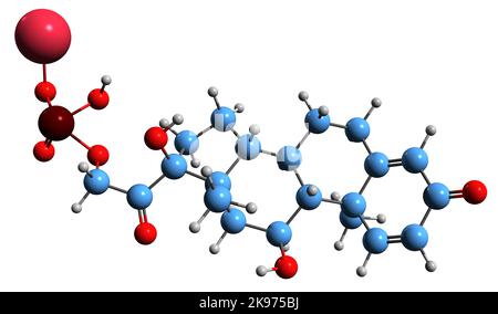 3D image of Prednisolone skeletal formula - molecular chemical ...