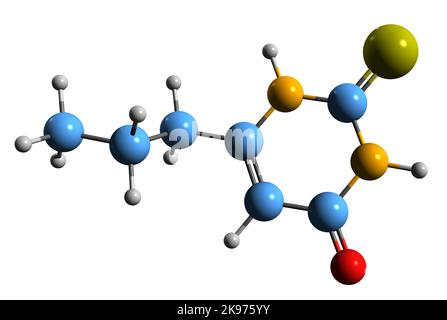 3D image of thyroxine skeletal formula - molecular chemical structure ...