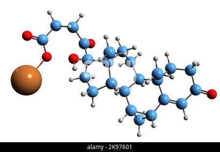 3D image of aldosterone skeletal formula - molecular chemical structure ...