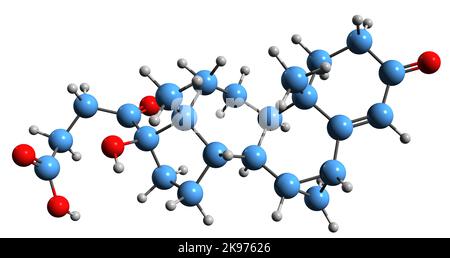 3D image of Acrylic acid skeletal formula - molecular chemical ...