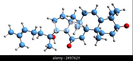 3D image of Dammarane skeletal formula - molecular chemical structure ...