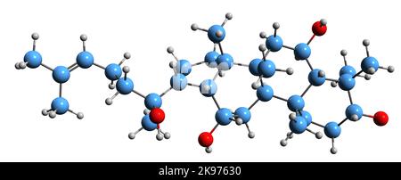 3D image of Dammarane skeletal formula - molecular chemical structure ...