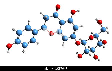 3D image of Flavanone skeletal formula - molecular chemical structure ...