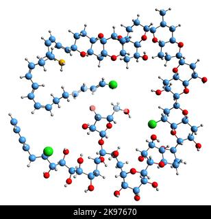 3D image of Prymnesin-В1 skeletal formula - molecular chemical ...