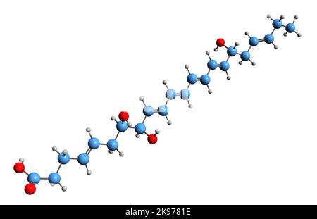 3D image of Eicosapentaenoic acid skeletal formula - molecular chemical ...