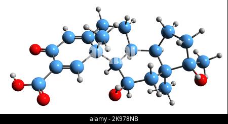 3D image of Dexamethasone skeletal formula - molecular chemical ...