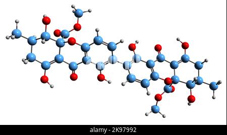 3D image of ergot alkaloid skeletal formula - molecular chemical ...