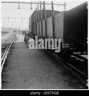 Control of freight wagons Stock Photo - Alamy