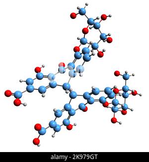 3D image of Senna glycoside skeletal formula - molecular chemical ...