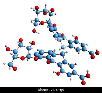 3D image of Senna glycoside C skeletal formula - molecular chemical ...