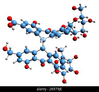 3D image of Senna glycoside D skeletal formula - molecular chemical ...