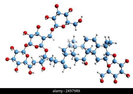 3D image of Cucurbitane skeletal formula - molecular chemical structure ...