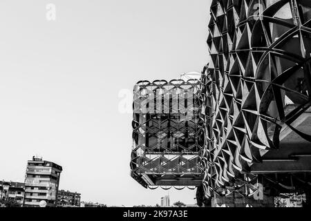 Details of National Library of Kosovo, in Pristina, built in Brutalist ...