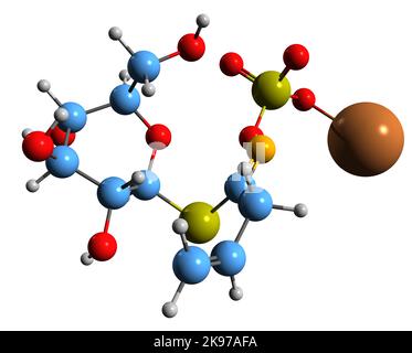 3D image of Sinalbin skeletal formula - molecular chemical structure of ...