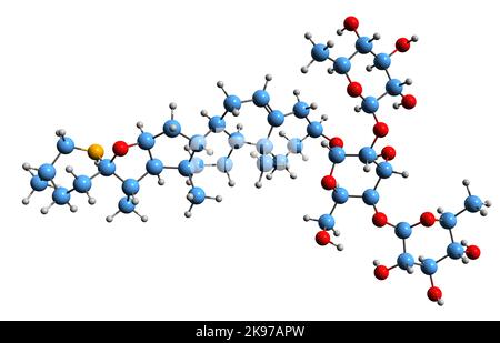3D image of Solasodine skeletal formula - molecular chemical structure ...