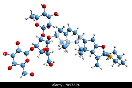 3D image of Solasodine skeletal formula - molecular chemical structure ...