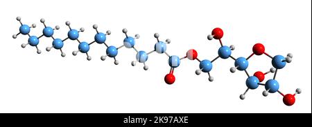 3D image of Sodium dodecyl sulfate skeletal formula - molecular ...