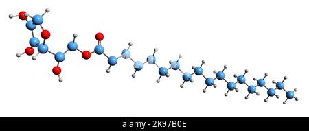 3D image of Sorbitan skeletal formula - molecular chemical structure of ...
