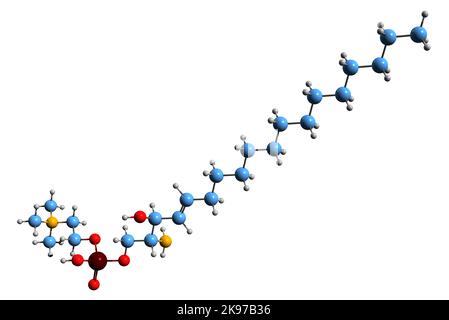 3D image of Sphingosine-1-phosphate skeletal formula - molecular ...