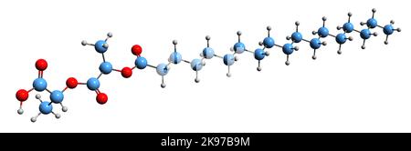 3D image of stearoyl-1-lactylate skeletal formula - molecular chemical ...