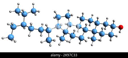 3D image of Stigmasterol skeletal formula - molecular chemical ...