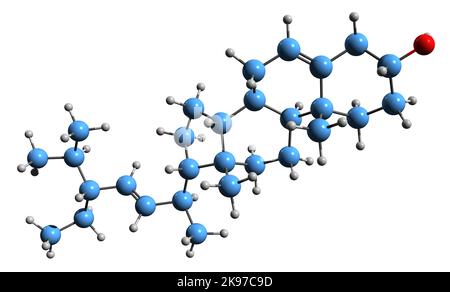 3D image of Stigmasterol skeletal formula - molecular chemical ...