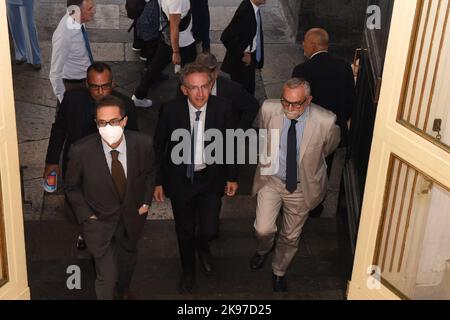 The Mayor of Naples Gaetano Manfredi, ex Ministre of University and ...
