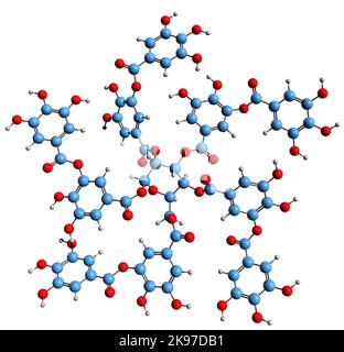 3D image of Digallic acid skeletal formula - molecular chemical ...
