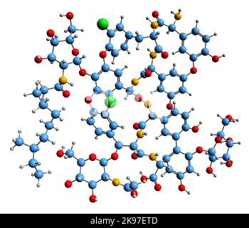 3D image of teicoplanin А 2-3 skeletal formula - molecular chemical ...