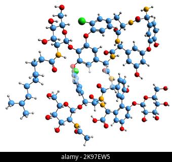 3D image of teicoplanin А 2-3 skeletal formula - molecular chemical ...